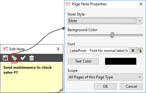 Page Note Scope and Appearance