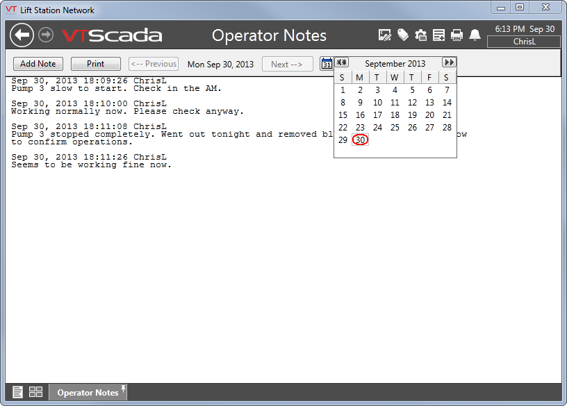 SCADA Operator Logbook